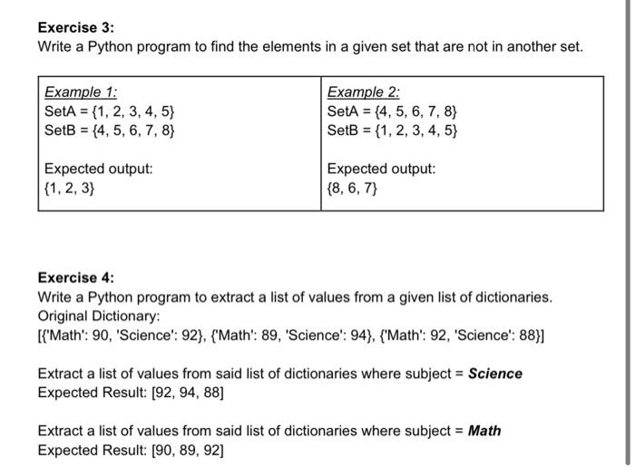 Solved Exercise 3: Write a Python program to find the | Chegg.com