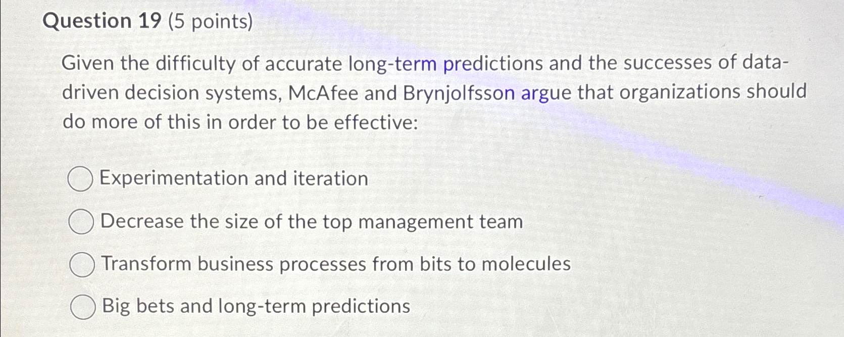 Solved Question 19 (5 ﻿points)Given the difficulty of | Chegg.com