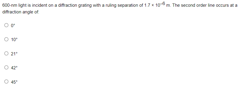 Solved 600-nm ﻿light is incident on a diffraction grating | Chegg.com