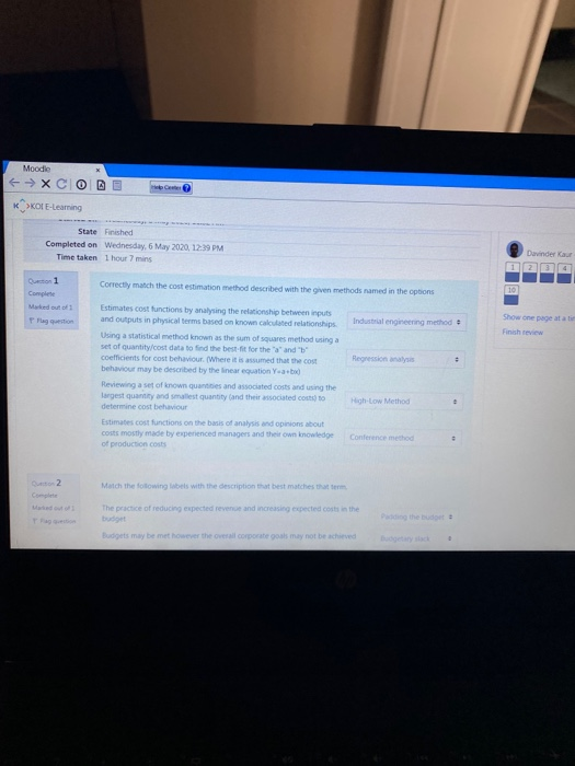 Solved Moodle > XCO >KOI E-Learning State Finished Completed | Chegg.com