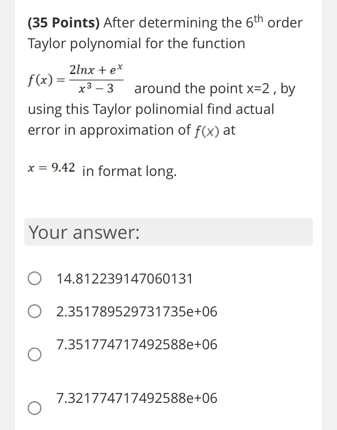 Solved (35 ﻿Points) ﻿After determining the 6th ﻿order | Chegg.com