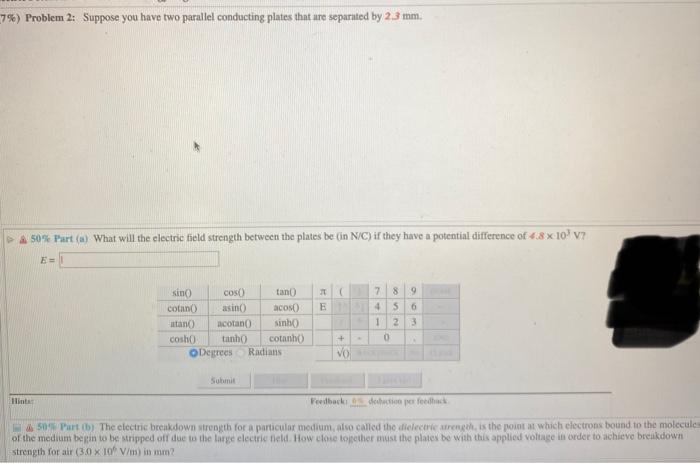 Solved 7\%) Problem 2: Suppose you have two parallel | Chegg.com