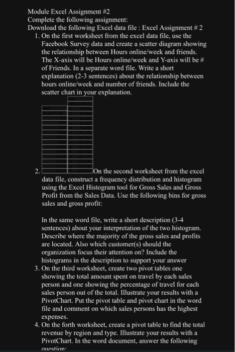 Lodule Excel Assignment \#2 omplete the following | Chegg.com
