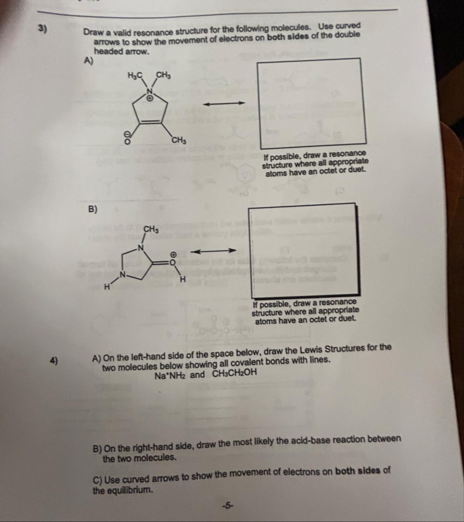 Solved Draw a valid resonance structure for the following | Chegg.com