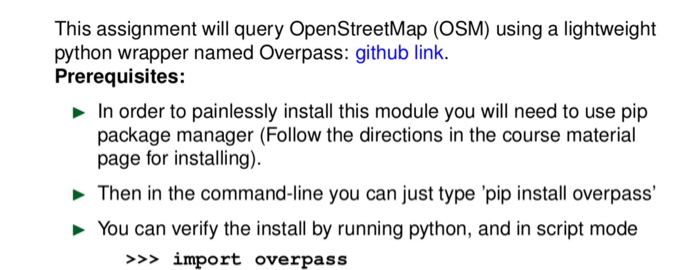 This assignment will query OpenStreetMap (OSM) using | Chegg.com