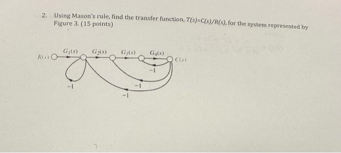 Solved 2. Using Mason's rule, find the transfer function, | Chegg.com