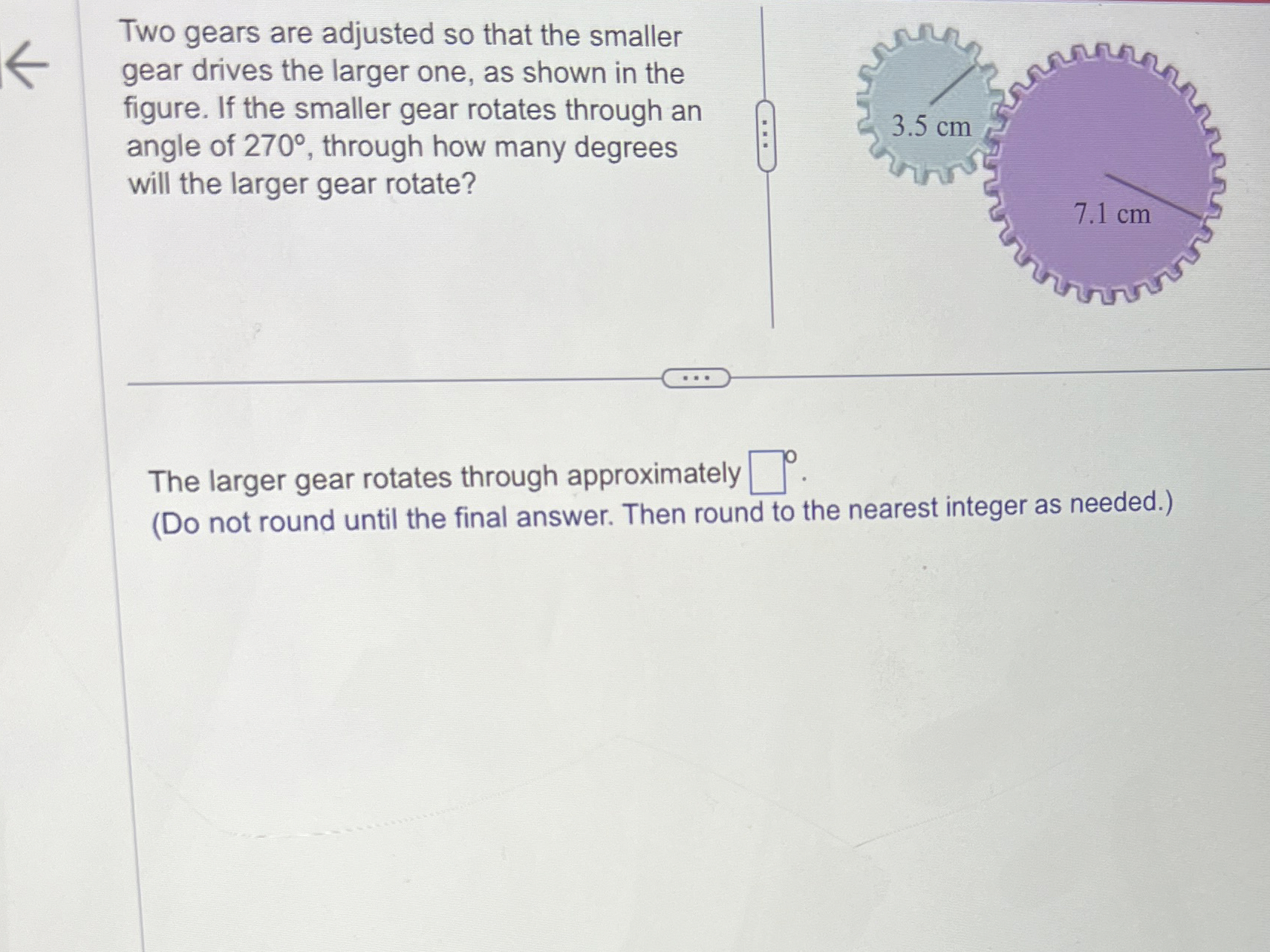 Solved Two gears are adjusted so that the smaller gear | Chegg.com