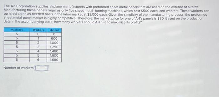 Solved The A-1 Corporation supplies airplane manufacturers | Chegg.com
