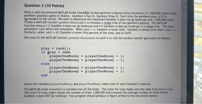 Solved Question 2 10 Points Write A Well Documented Matlab 