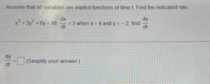 Solved Assume that all variables are implicit functions of | Chegg.com