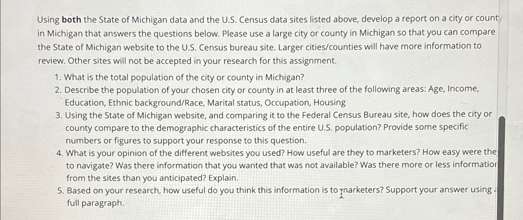 Solved Using both the State of Michigan data and the U.S. | Chegg.com