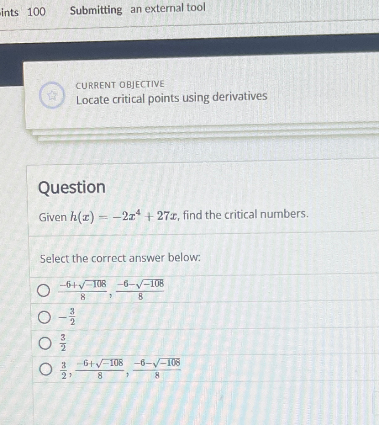 Solved Locate critical points using derivativesQuestionGiven | Chegg.com