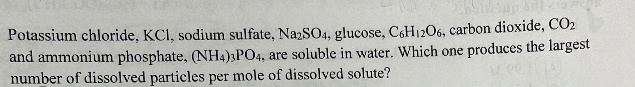 Solved Potassium chloride, KCl , ﻿sodium sulfate, Na2SO4, | Chegg.com