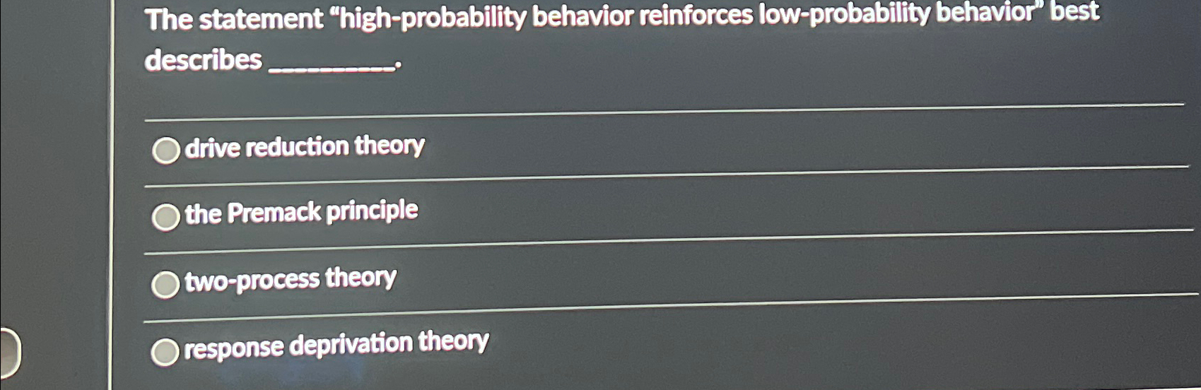 Solved The statement "high-probability behavior reinforces | Chegg.com