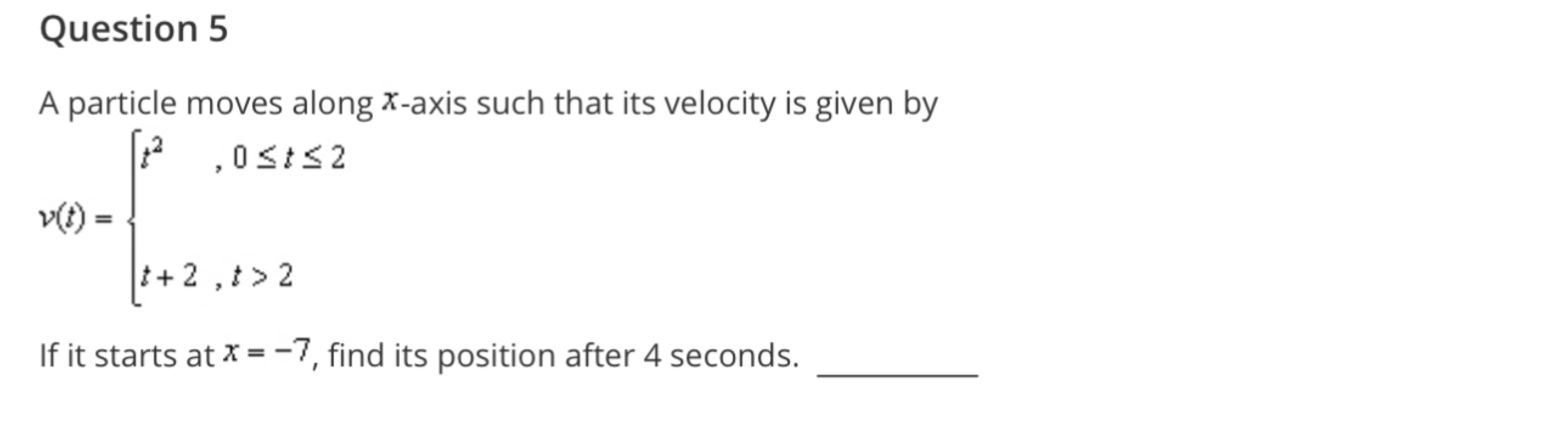 Solved Question 5a Particle Moves Along X Axis Such That Its