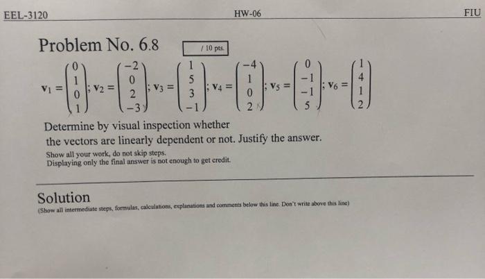 Solved Problem No. 6.8 | Chegg.com