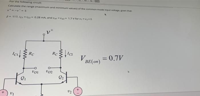 Solved -For the following circuit: Calculate the range | Chegg.com