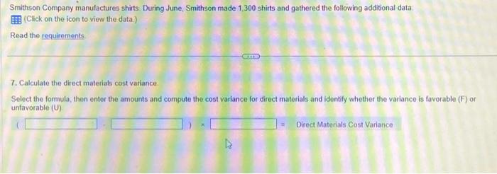 Solved Requirements Calculate the following variances: | Chegg.com