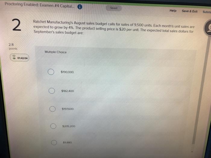 Solved Proctoring Enabled: Examen #4 Capitul... * Saved Help | Chegg.com Solved Proctoring Enabled: Examen #4 Capitul... * Saved Help | Chegg.com