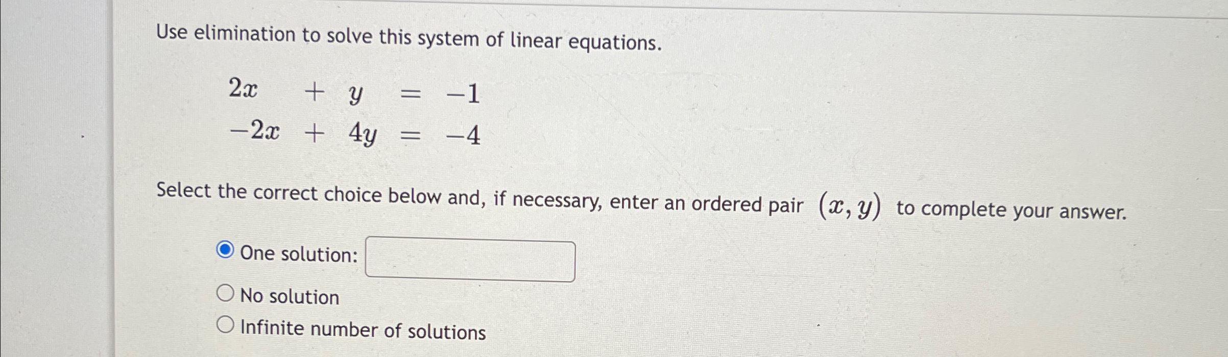 Solved Use elimination to solve this system of linear | Chegg.com