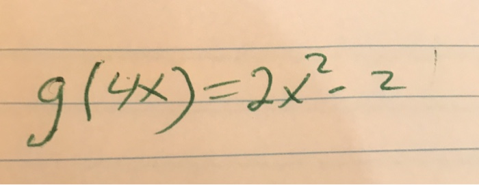 Solved The function g is defined by g(x) = 2x2-2. Find g(4x) | Chegg.com