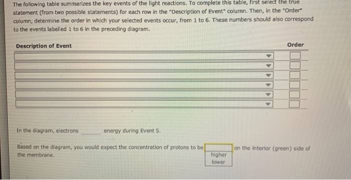 Solved The following table summarizes the key events of the | Chegg.com