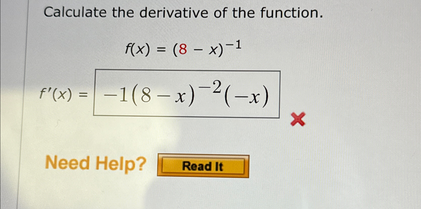 Solved Calculate the derivative of the | Chegg.com