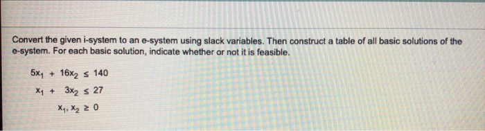 Solved Convert the given i-system to an e-system using slack | Chegg.com