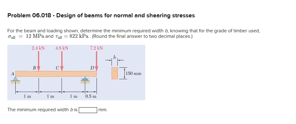 Solved Problem 06.018 - Design of beams for normal and | Chegg.com