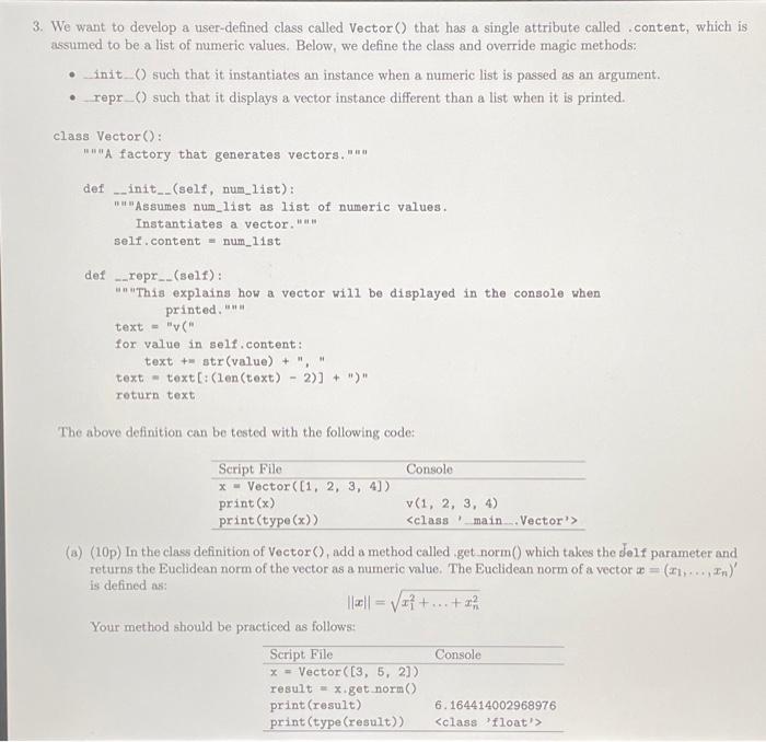 Solved 3. We want to develop a user-defined class called | Chegg.com