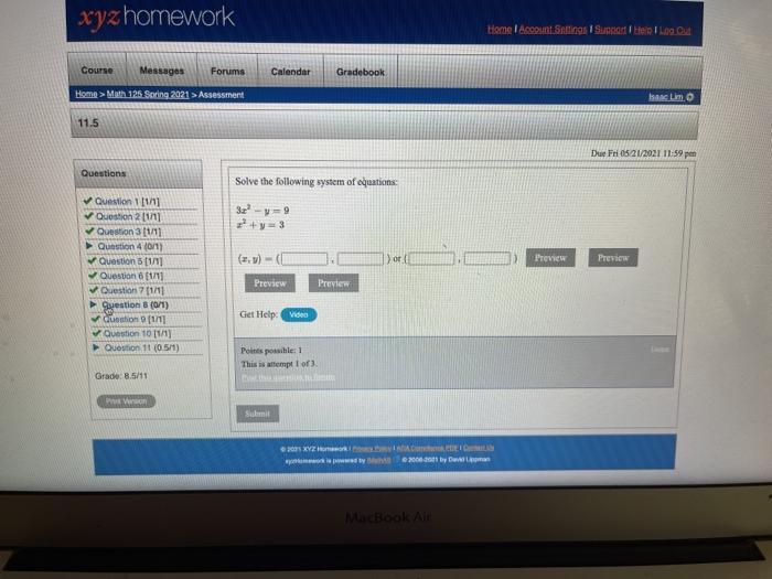 Solved xyz homework tiene como Slings I SIR I LOGO Course | Chegg.com