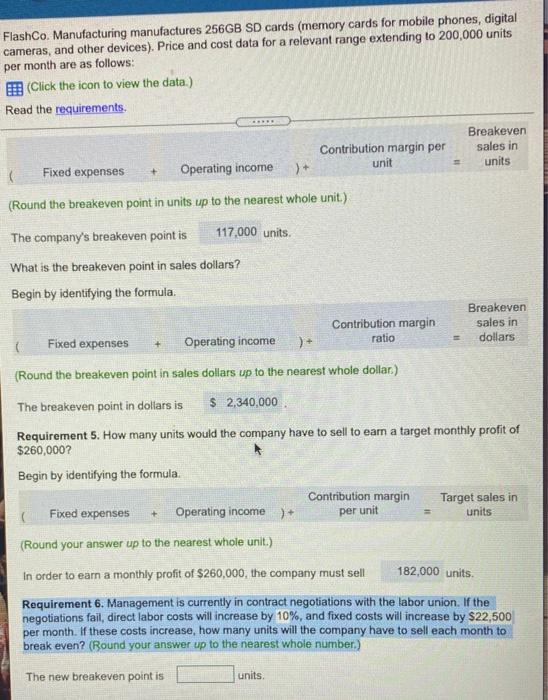 Solved FlashCo. Manufacturing manufactures 256GB SD cards | Chegg.com