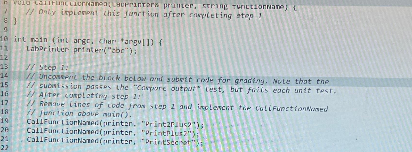 Solved vola Lalırunctioninamea(Ladprintera printer, strıng | Chegg.com