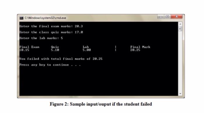 Solved Write a program to calculate the final marks for a | Chegg.com