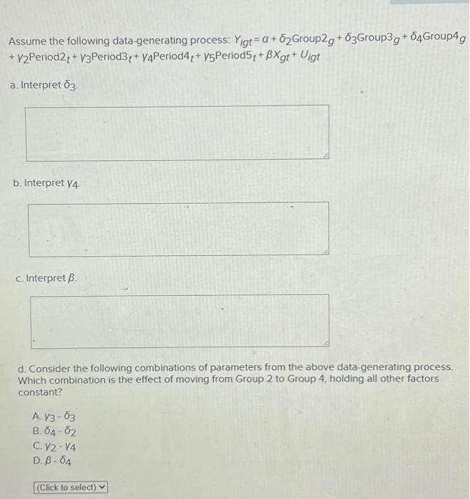 Solved Assume the following data-generating process: Yigt | Chegg.com