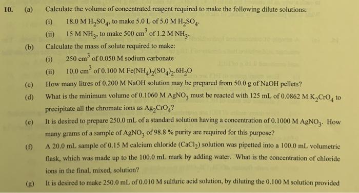 Solved how to do all parts of question 10 | Chegg.com