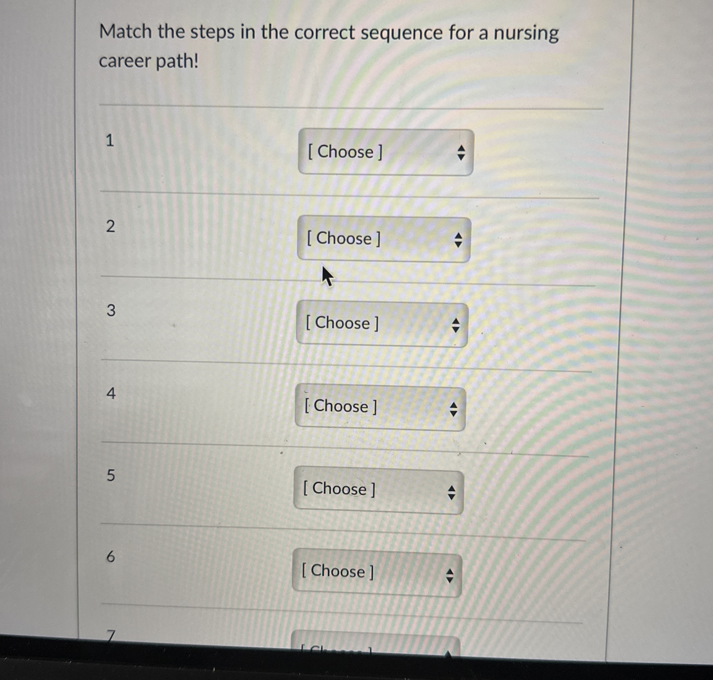 Solved Match the steps in the correct sequence for a | Chegg.com