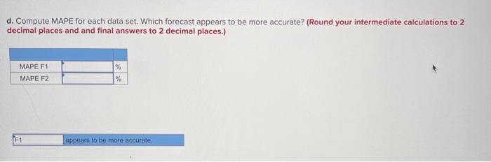 Solved Problem 3-21 (Algo) Two different forecasting | Chegg.com