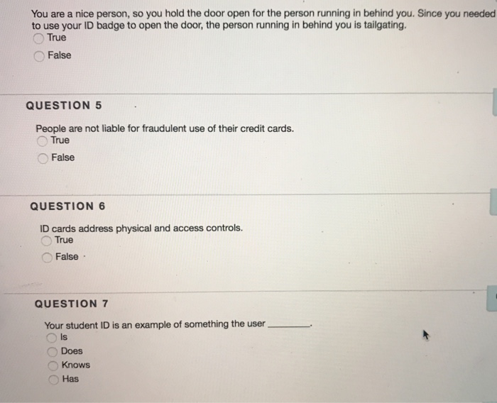 Solved You are a nice person, so you hold the door open for | Chegg.com