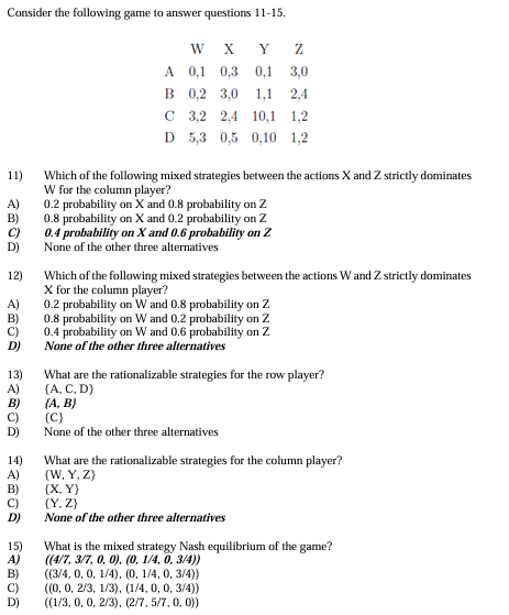 Consider the following game to ﻿answer questions | Chegg.com