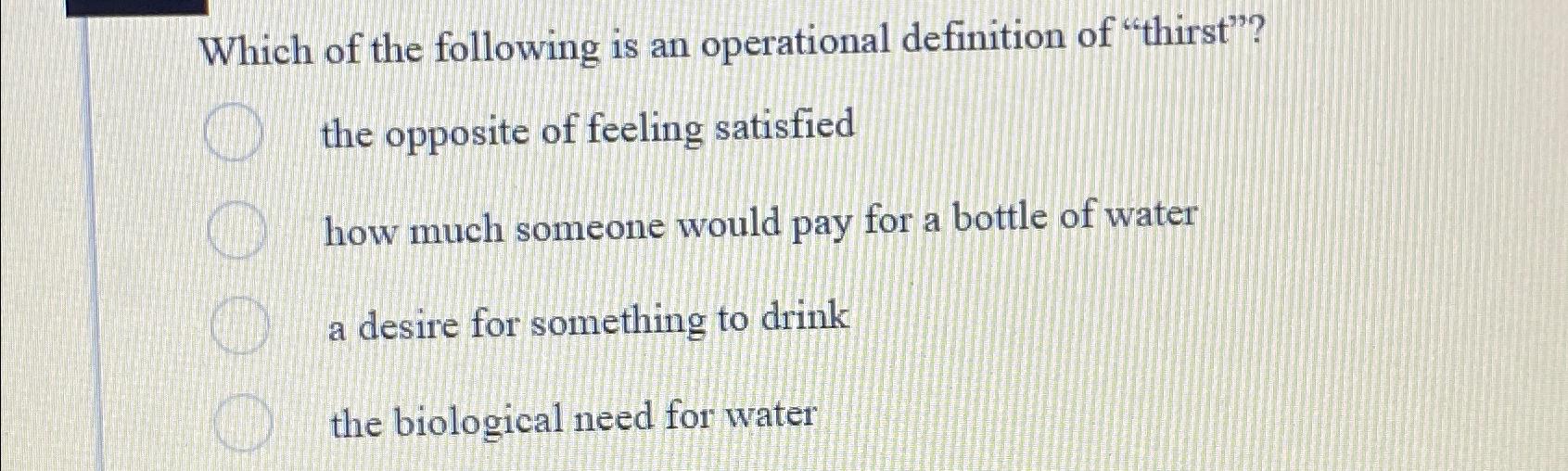 Solved Which of the following is an operational definition | Chegg.com