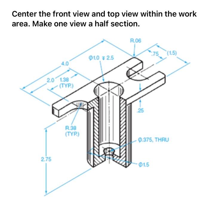Solved Need help with the dimensions for the Two-View | Chegg.com
