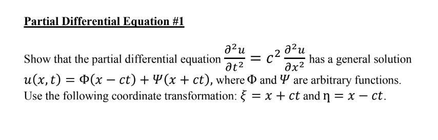 Solved Show that the partial differential equation | Chegg.com