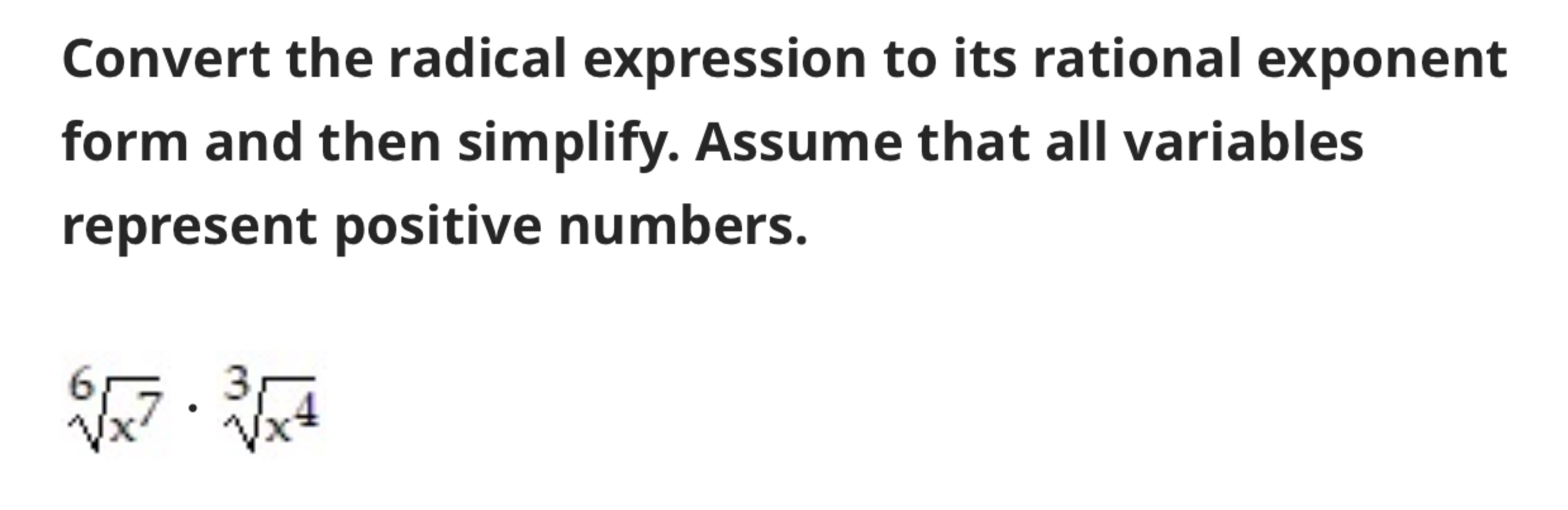 Solved Convert the radical expression to its rational | Chegg.com