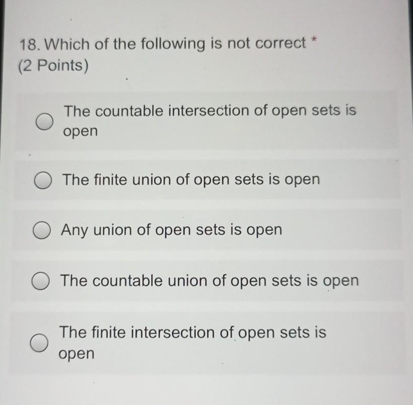 Solved 18. Which of the following is not correct * (2 | Chegg.com