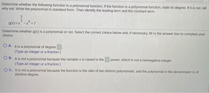 Solved Determine whether the following function is a | Chegg.com