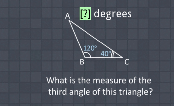 Solved [?] degrees \120° ΛOILς B What is the measure of the | Chegg.com