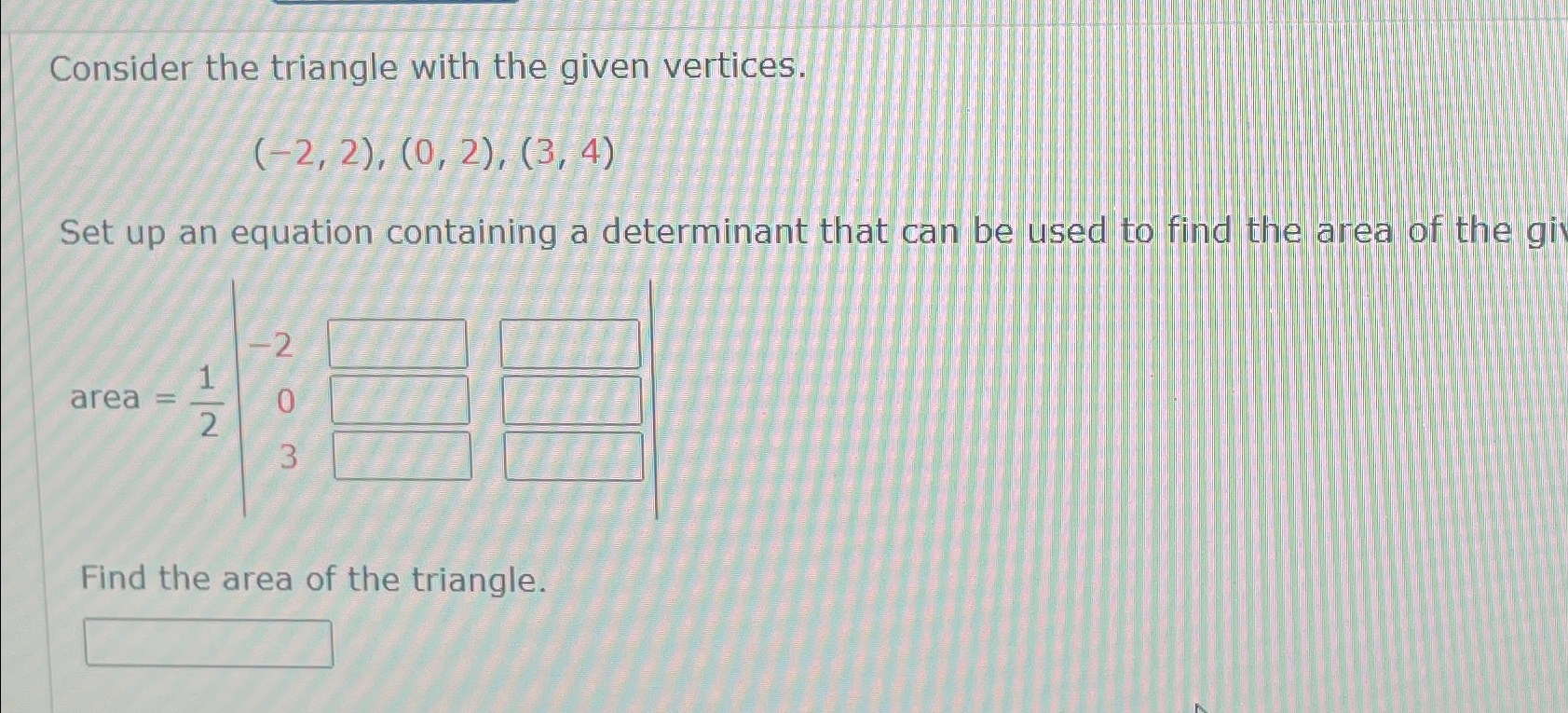 Solved Consider the triangle with the given | Chegg.com