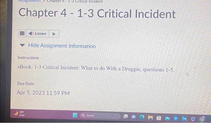 Solved Chapter 4−1−3 Critical Incident Hide Assignment | Chegg.com