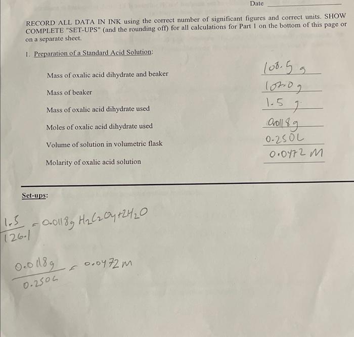 Solved RECORD ALL DATA IN TNK using the correct number of | Chegg.com